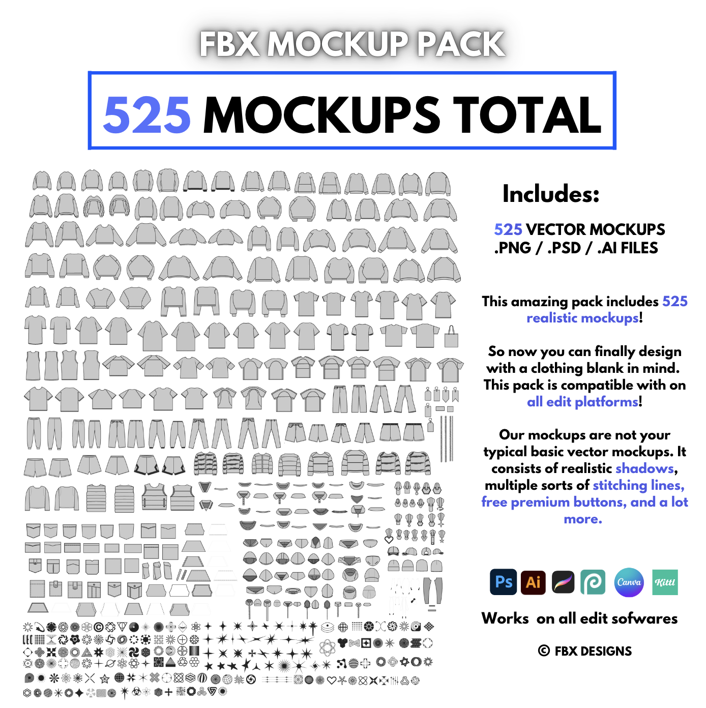 FBX Mockup Pack Bundle (525 Mockups) – FBX Designs